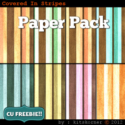Covered In Stripes Scrapbook Paper CU Freebie - KitsKorner.Com