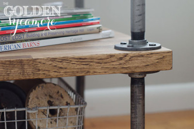 Industrial Side Table Knock Off Tutorial • kitskorner.com