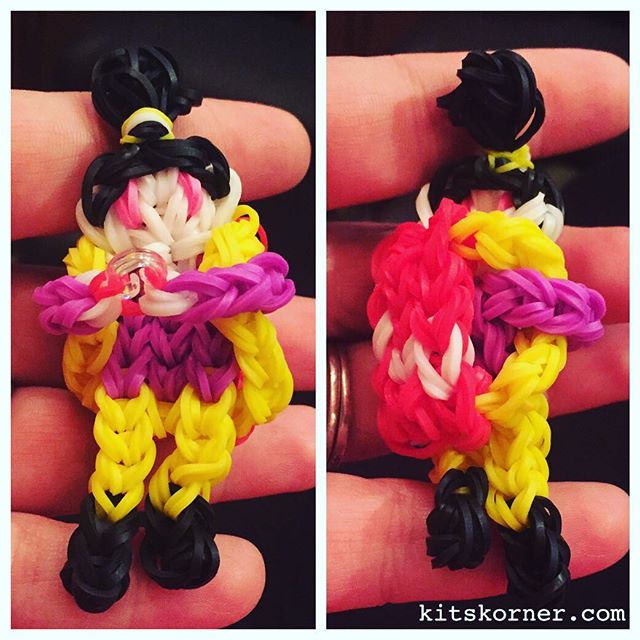 Kaitlynn made this little rainbow loom girl with a backpack ...